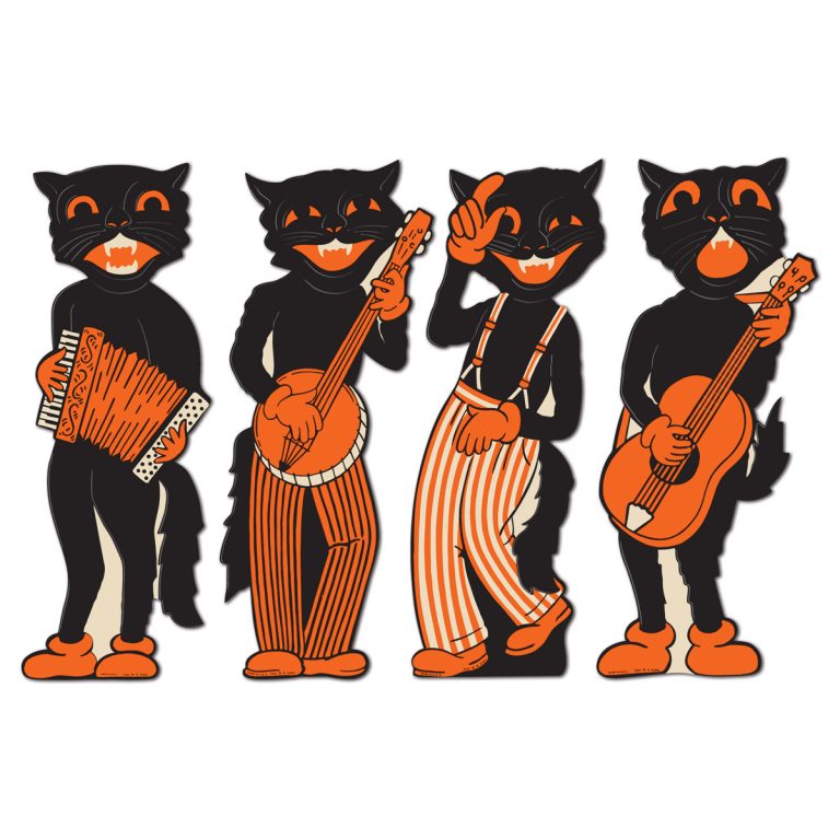 Vintage Halloween Scat Cat Band Cutouts Screamers Costumes vintage-halloween-scat-cat-band-cutouts-screamers-costumes