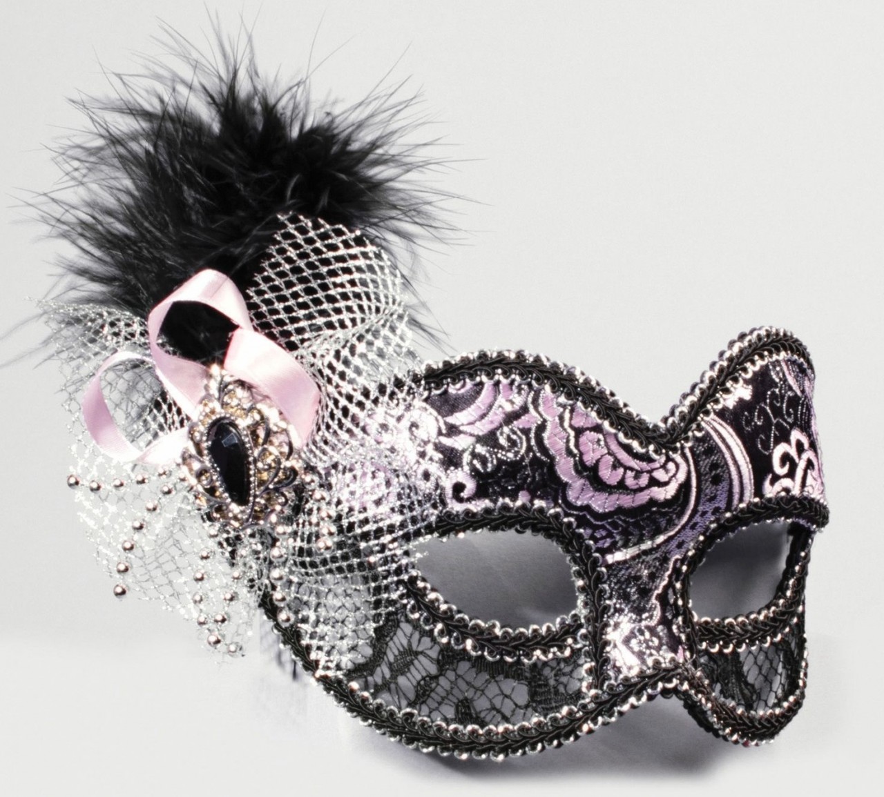 Black Venetian Half Masks