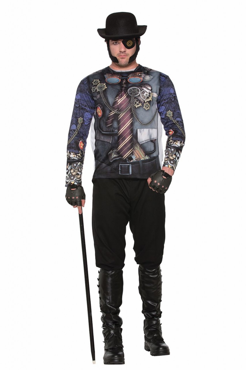 Instant Steampunk Men's Sublimation Print Long Sleeve T Shirt ...