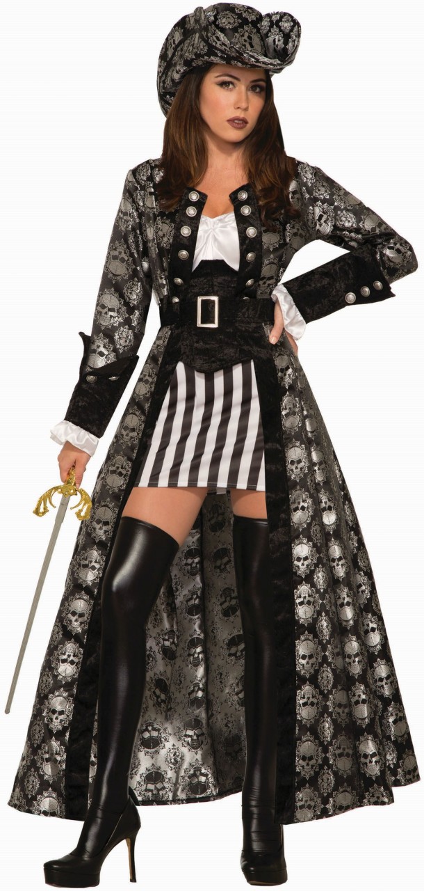 Captain Silva Black Skull Ladies Pirate Costume - Screamers Costumes