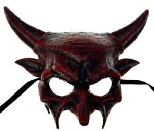 Men's Deluxe Red Devil Masquerade Mask - Screamers Costumes