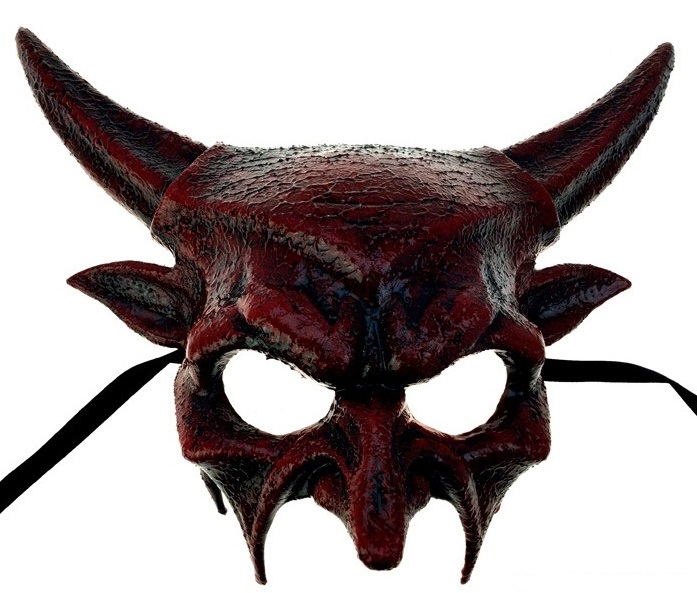 Men's Deluxe Red Devil Masquerade Mask - Screamers Costumes