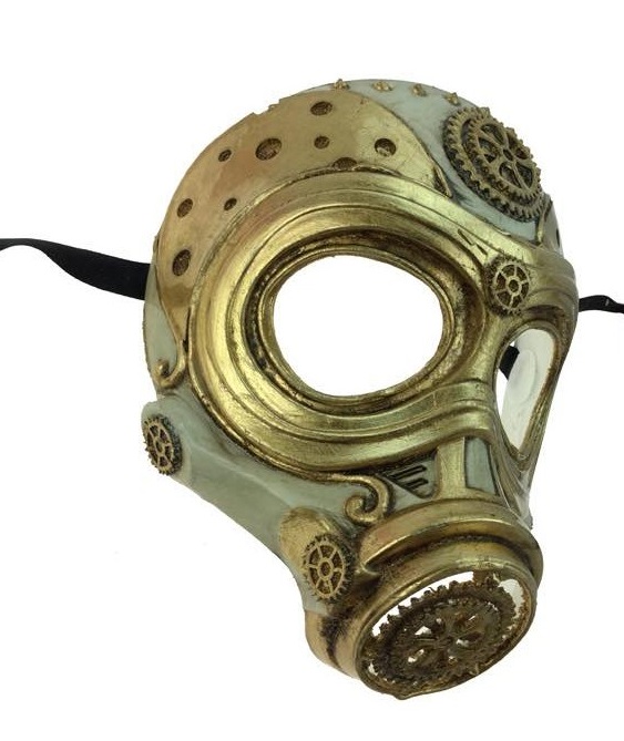 Steampunk Gold Gas Mask - Screamers Costumes