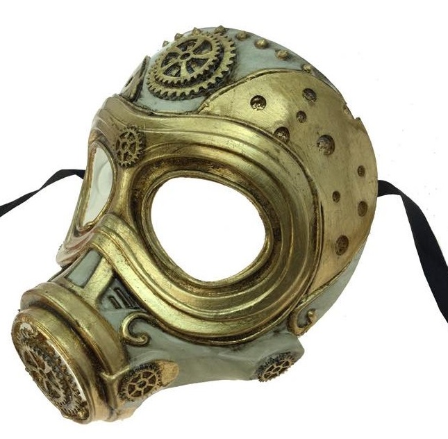Steampunk Gold Gas Mask - Screamers Costumes