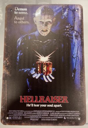 Hellraiser Pinhead Wall Tin Sign - Screamers Costumes