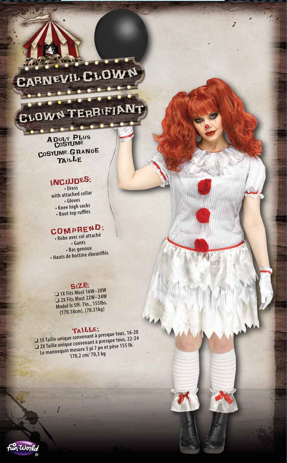Carnevil Clown Plus Size Adult Costume Screamers Costumes