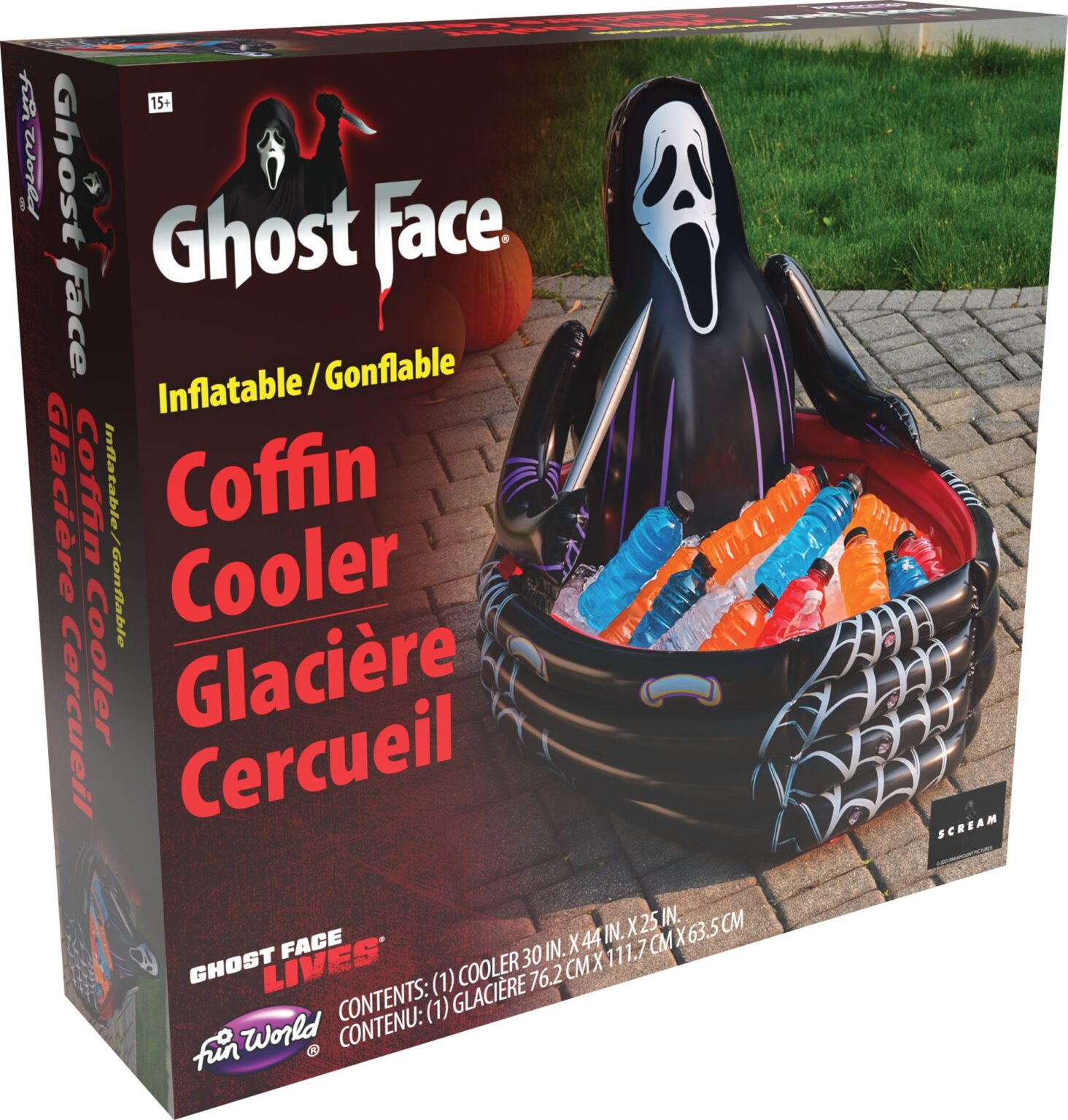 Inflatable GhostFace Coffin Cooler - Screamers Costumes