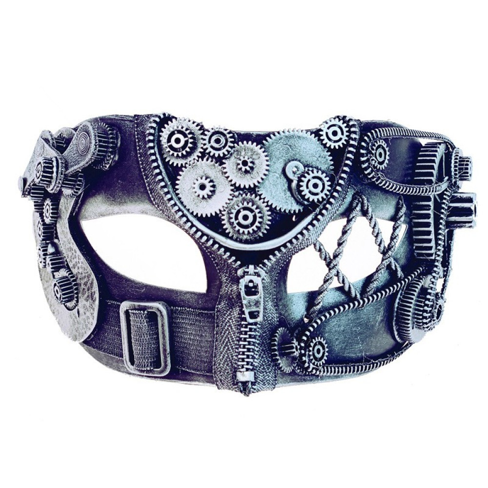 Steampunk Masquerade Mask - Silver - Screamers Costumes