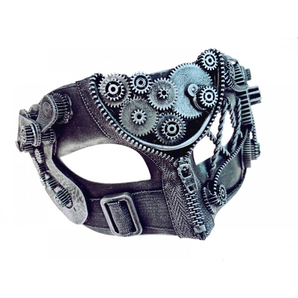 Steampunk Masquerade Mask - Silver - Screamers Costumes