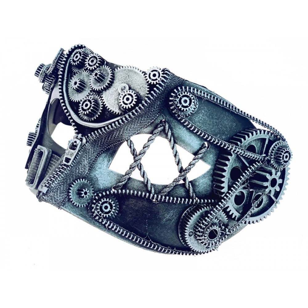 Steampunk Masquerade Mask - Silver - Screamers Costumes